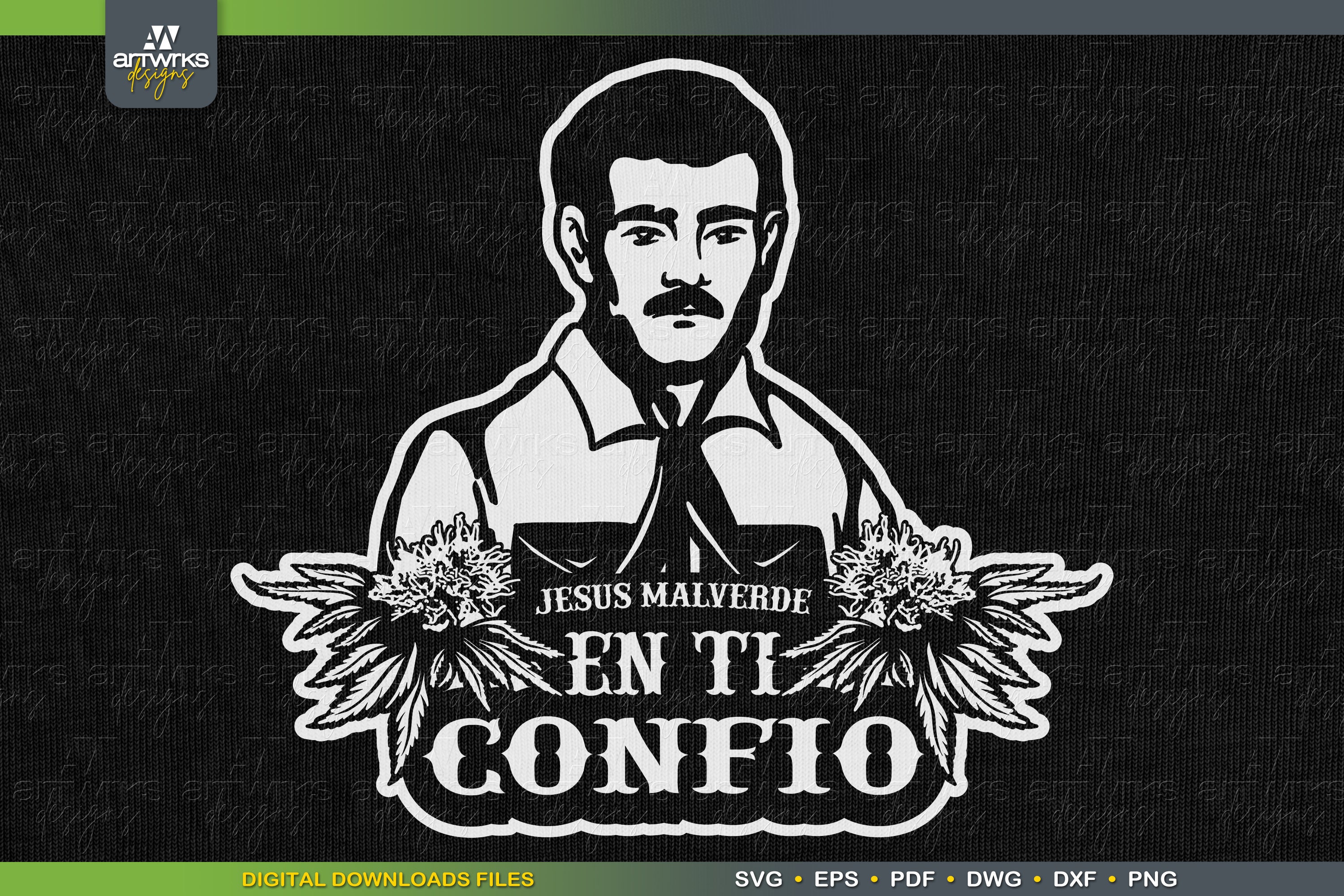 Jesus Malverde En Ti Confio Rear Window Decal SVG Files for - Etsy Sweden