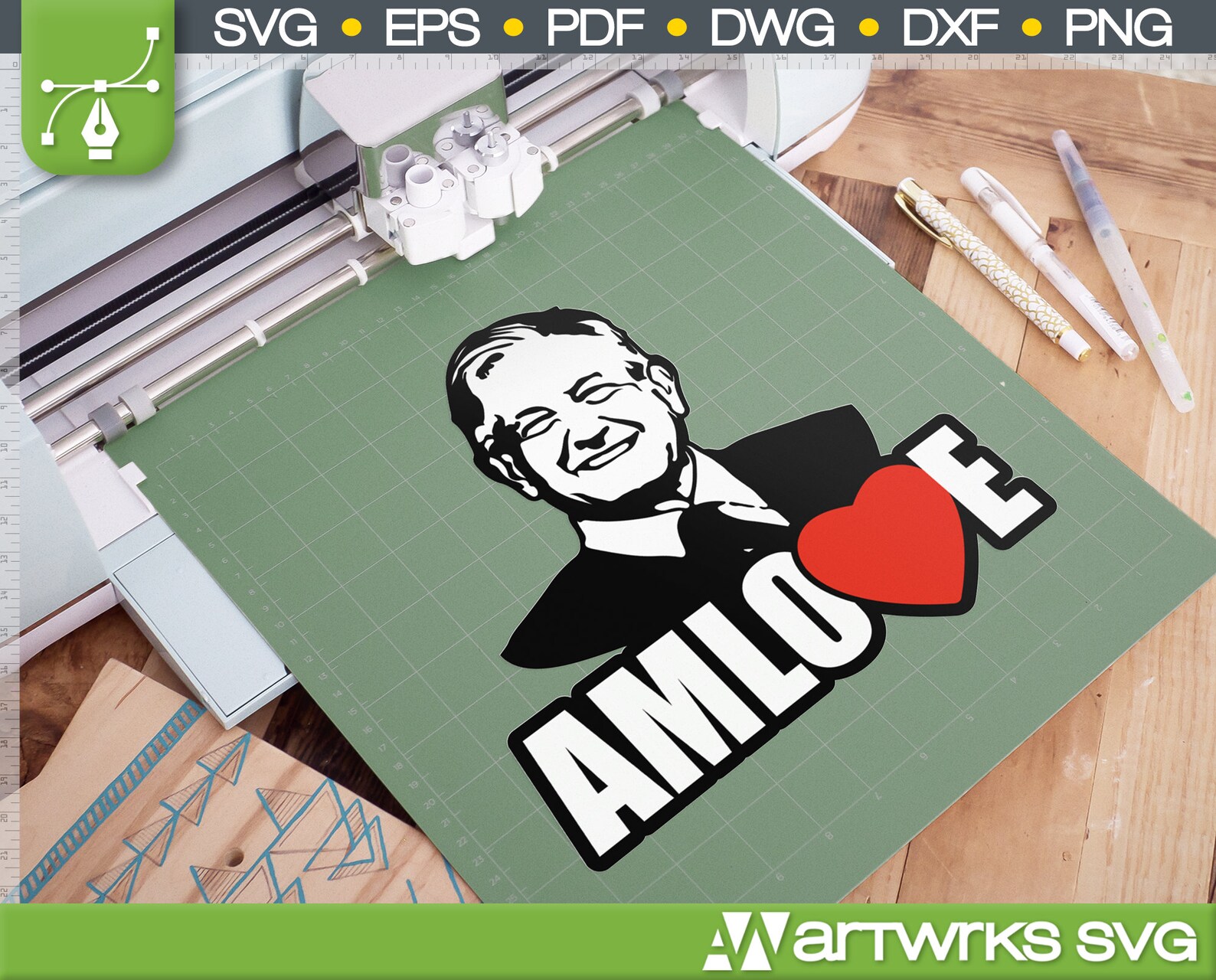 Andres Manuel Lopez Obrador AMLO Mexico by Artworks SVG | Etsy