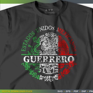 Distressed Escudo Nacional Estados Mexicanos Tricolor Guerrero Split ...