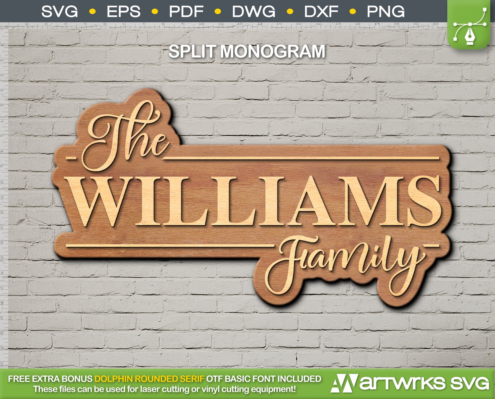 Last Name SVG Letter Monogram SVG Family Sign Monogram Svg - Etsy