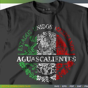 Distressed Escudo Nacional Aguila Mexicana Tricolor Aguascalientes ...