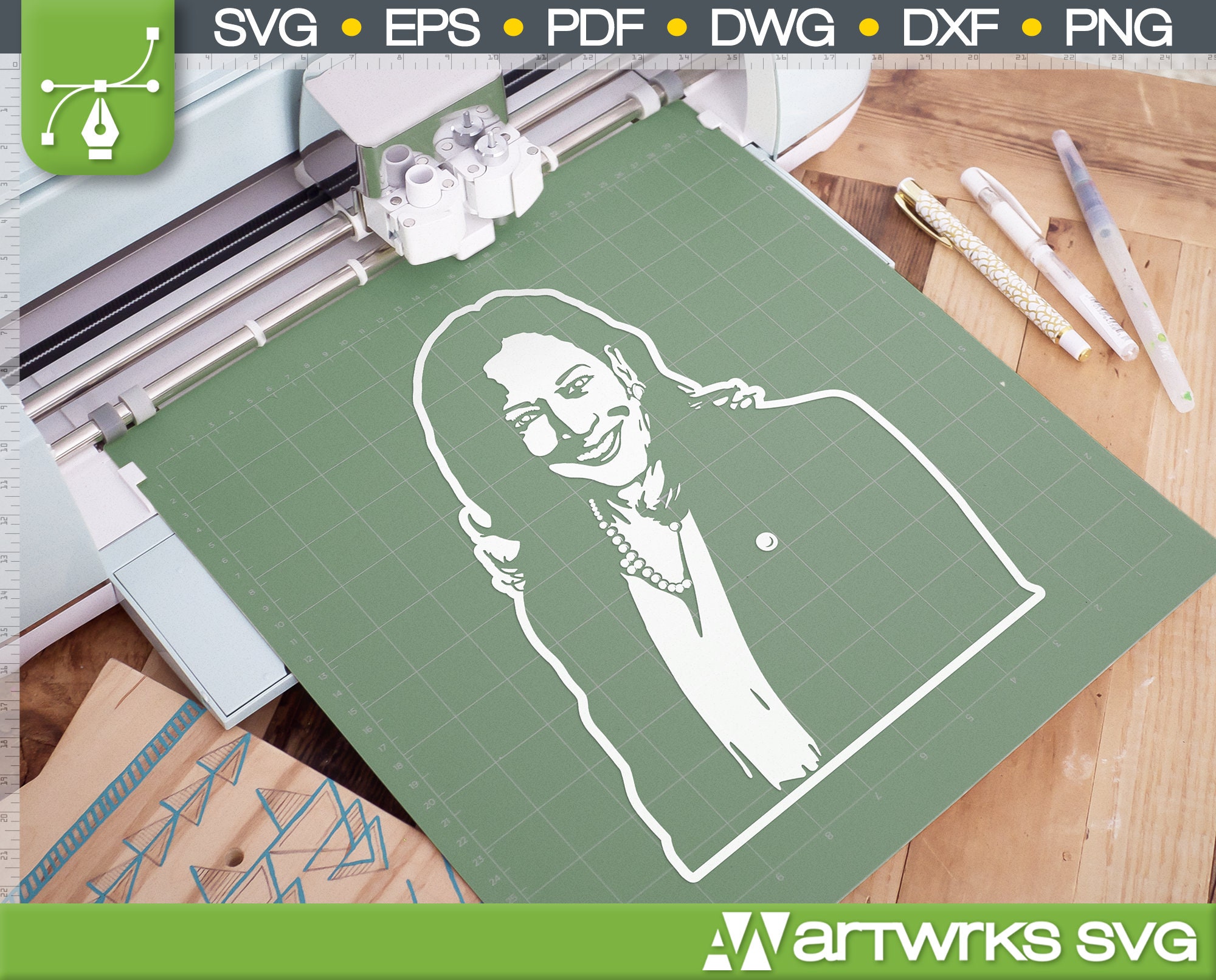 Kamala Harris Democrat Clip Art Kamala Harris Vector | Car Decal by ...