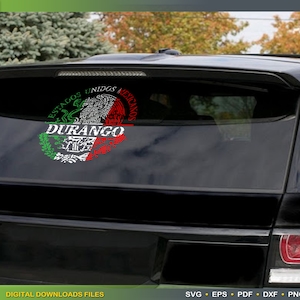 Distressed Split Monogram SVG File Escudo Nacional Tricolor Durango ...