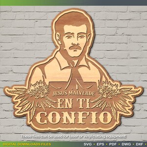 Jesus Malverde | En Ti Confio Rear Window Decal SVG Files for Cricut ...