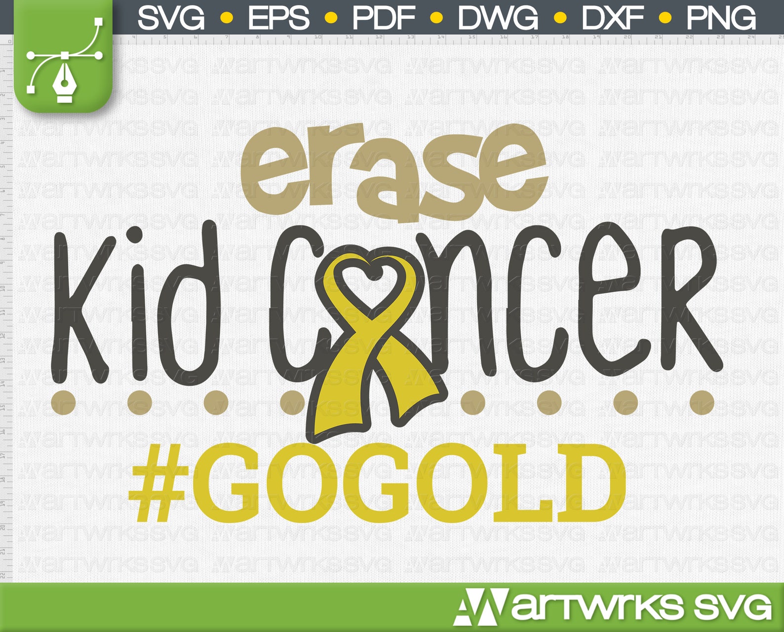 Awareness ribbon svg childhood cancer SVG Clip art Kids SVG | Etsy