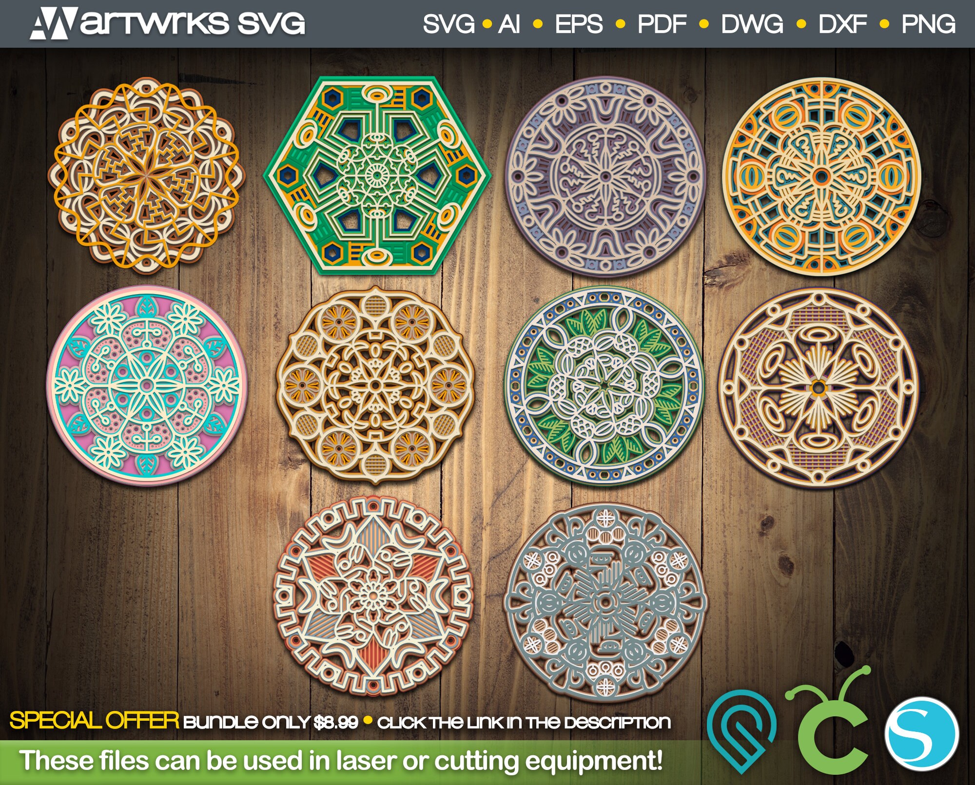 3D Mandala SVG Layered Mandala SVG Mandala | Pattern by Artworks SVG - Etsy