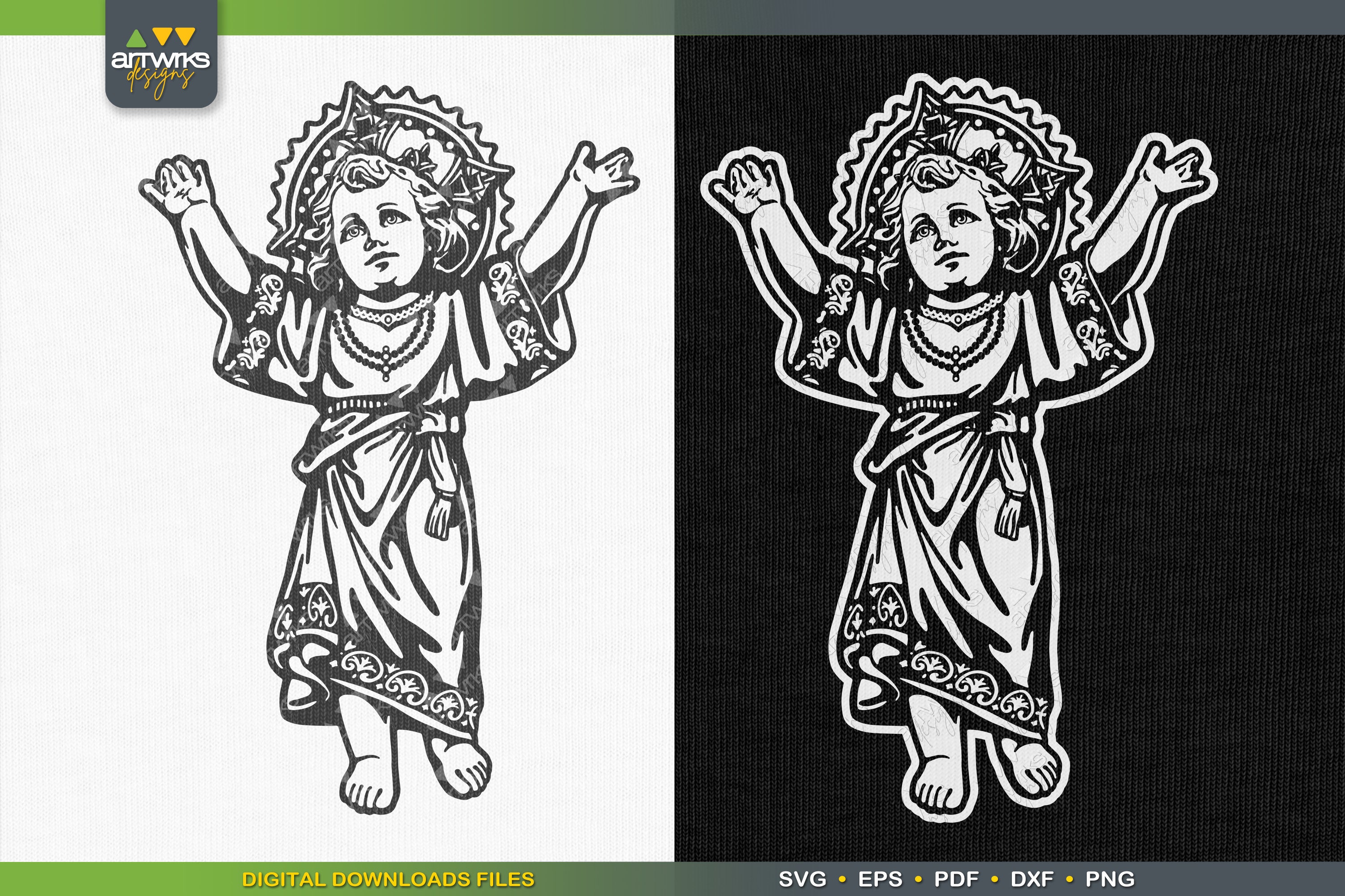Divine Child Jesus Digital cut file Divino Nino Jesus Patron - Etsy México