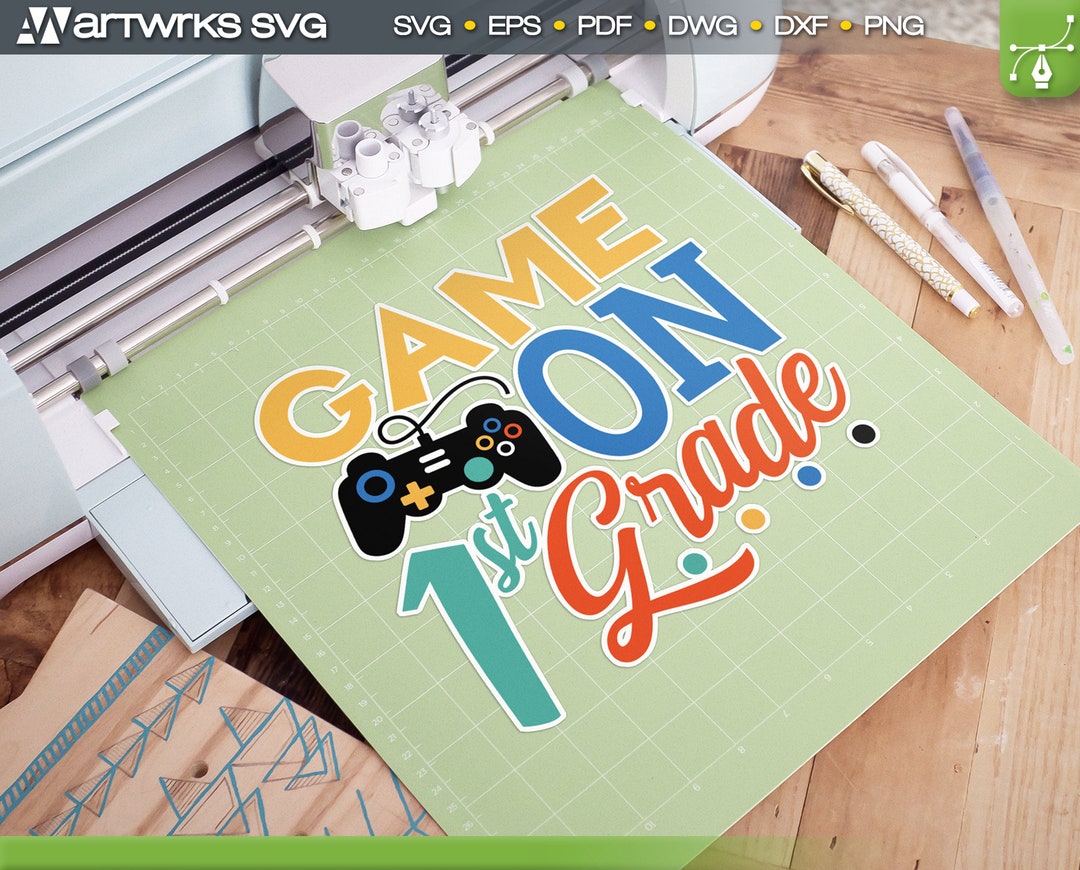 1st GRADE SVG | First Day of School Gamer Gifts for Kids by Artworks ...