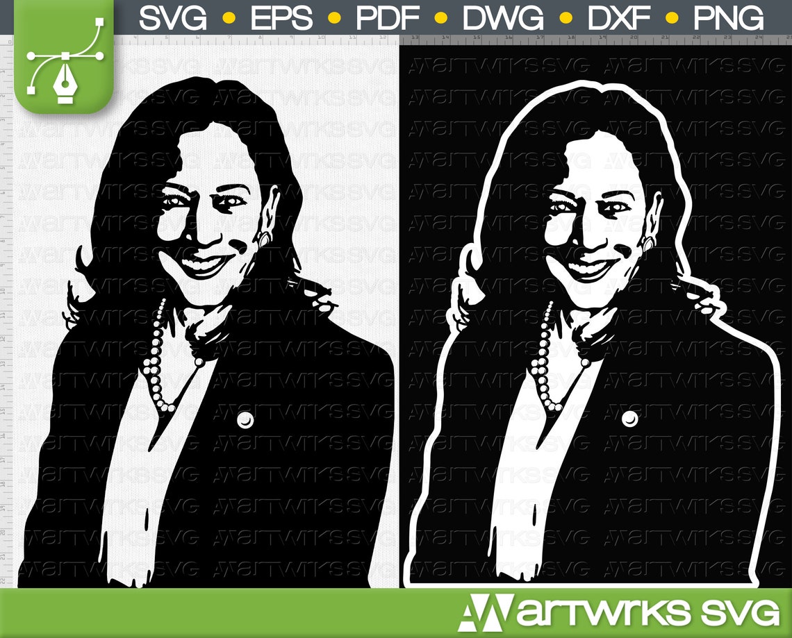 Kamala Harris Democrat Clip Art Kamala Harris Vector | Car Decal by ...