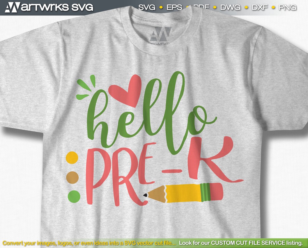 FIRST DAY of SCHOOL Pre K Svg Back to School Cute Clipart - Etsy