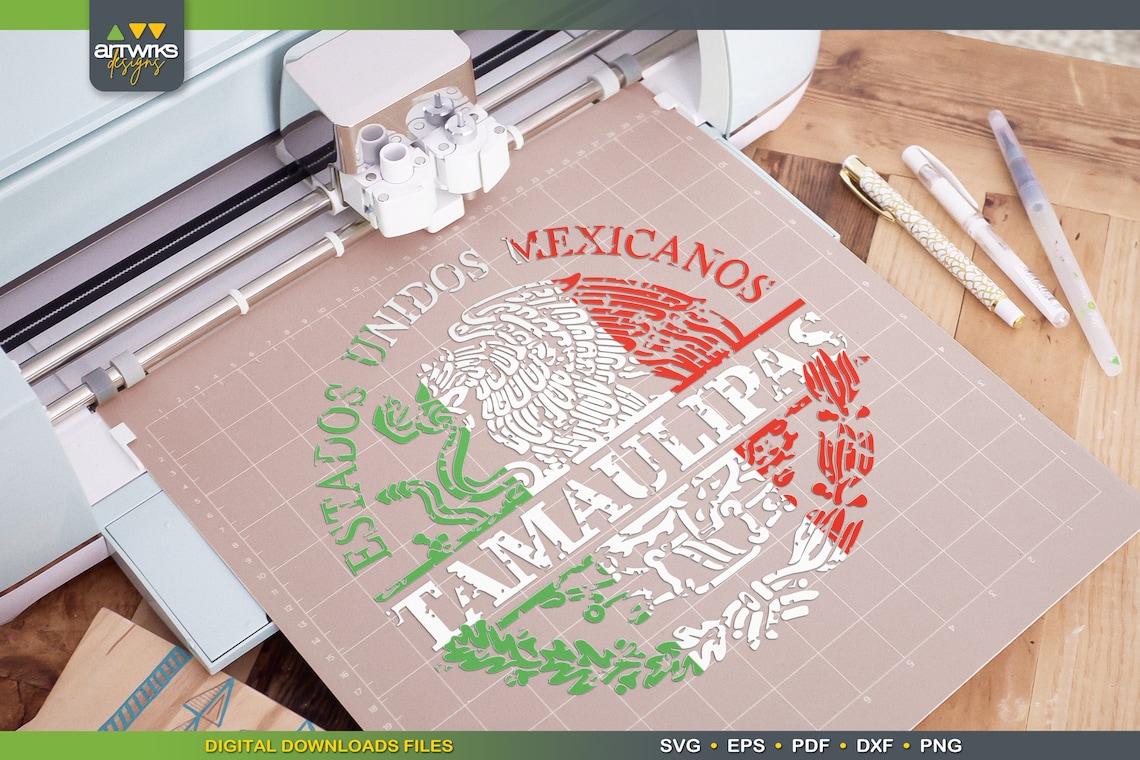 Distressed Mexican Eagle SVG Coat of Arms Eagle Split Monogram SVG File ...