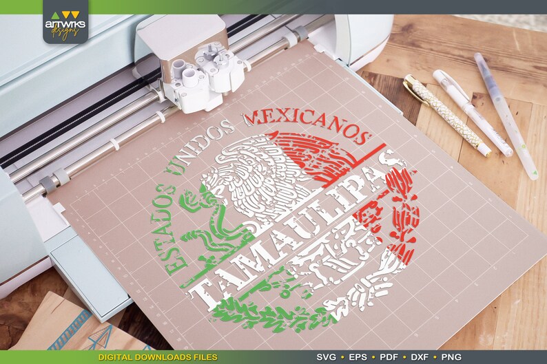 Distressed Mexican Eagle SVG Coat of Arms Eagle Split Monogram SVG File ...