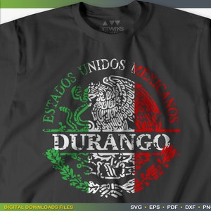 Distressed Split Monogram SVG File Escudo Nacional Tricolor Durango ...