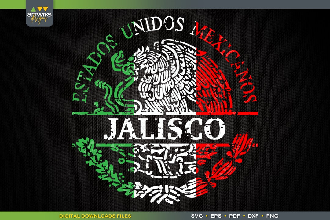 Distressed Aguila Mexicana Escudo Nacional Split Monogram SVG File ...