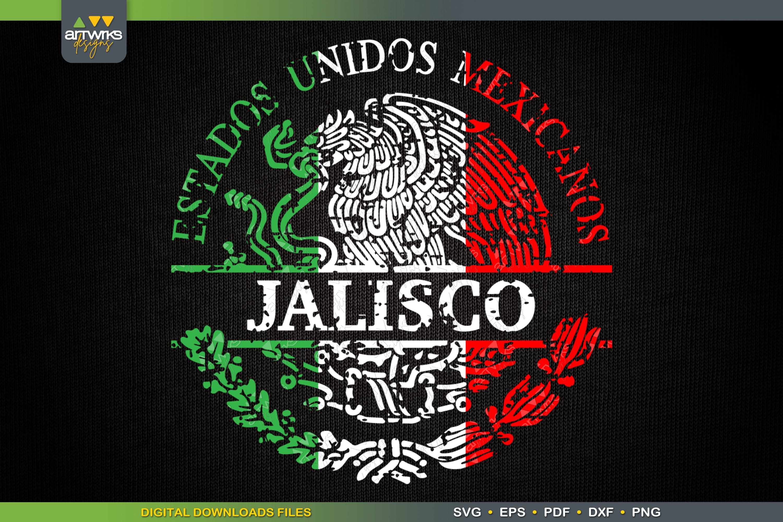 Distressed Aguila Mexicana Escudo Nacional Split Monogram SVG - Etsy