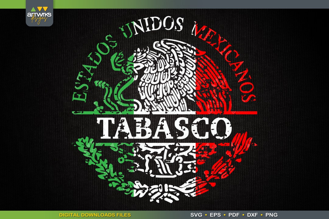 Distressed Escudo Nacional Mexican Eagle SVG Split Monogram SVG File ...