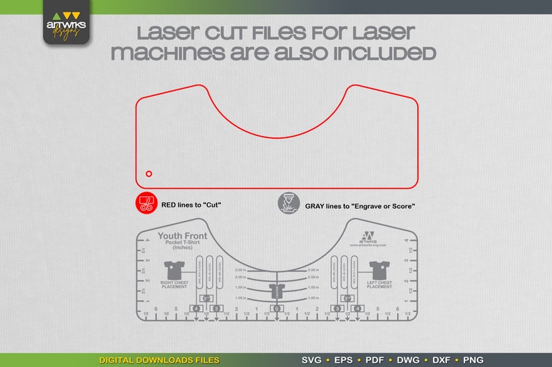 T-shirt Alignment Tool Printable PDF Printable SVG Bundle Vinyl ...