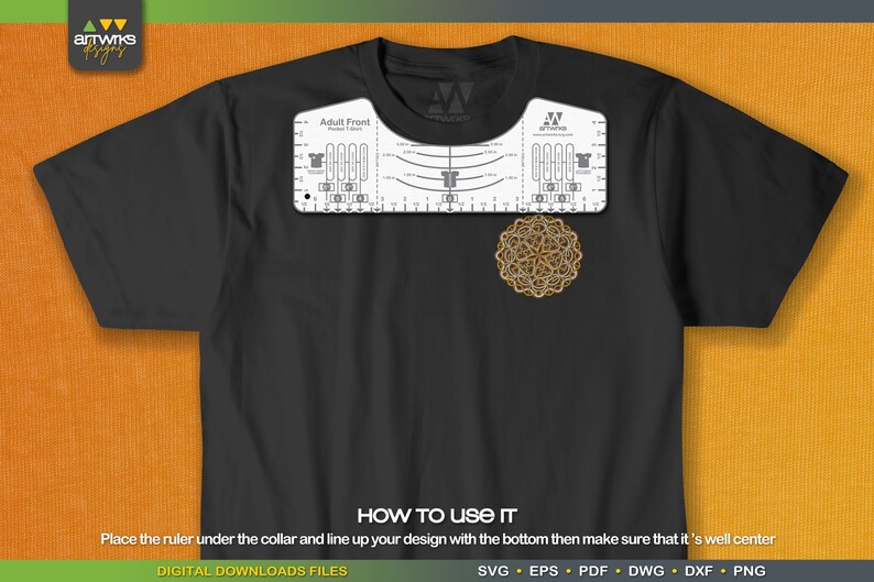 T-shirt Alignment Tool Printable PDF Printable SVG Bundle Vinyl ...