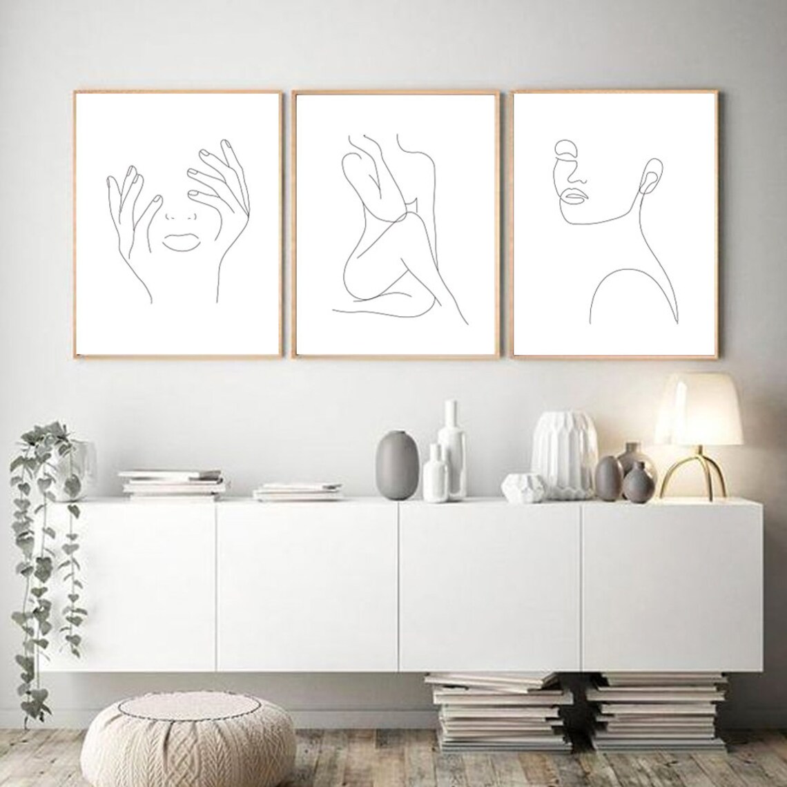 Set of 3 Line Drawing A4 A3 Art Print Poster Quote - Etsy