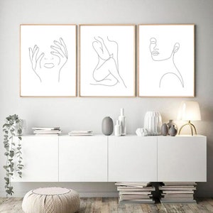 Set of 3 Line Drawing A4 A3 Art Print Poster Quote - Etsy