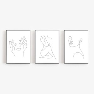 Set of 3 Line Drawing A4 A3 Art Print Poster Quote - Etsy