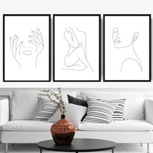 Set of 3 Line Drawing A4 A3 Art Print Poster Quote - Etsy