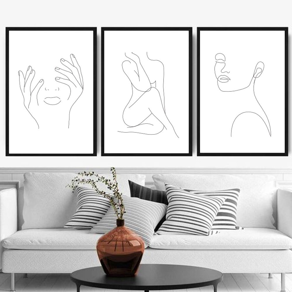 Set of 3 Line Drawing A4 A3 Art Print Poster Quote - Etsy