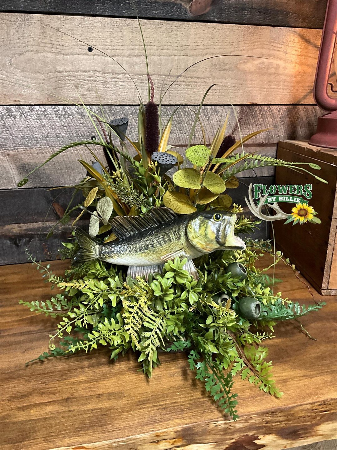 Bass Fish Arrangement, Largemouth Bass, Fishing Centerpiece, Fishing ...