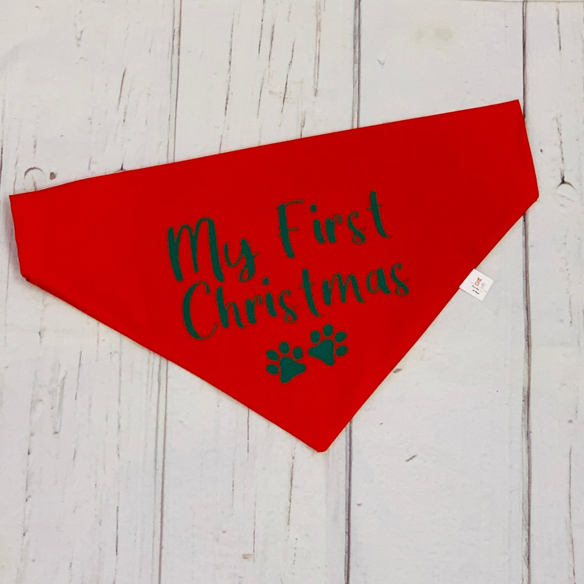 RED My First Christmas Dog Cat Bandana Neckerchief Bandana for | Etsy
