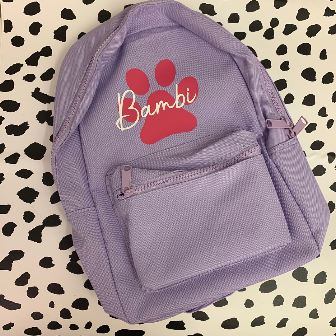 Personalised Lilac Dog Cat Backpack Rucksack Bag, Dog Walks , Stuff Bag ...