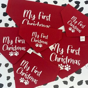RED My First Christmas Dog Cat Bandana Neckerchief Bandana for Dogs ...