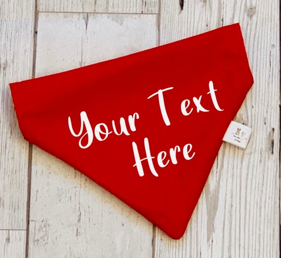 Dog / Cat Custom Text Bandana Chose your Own Text Size | Etsy