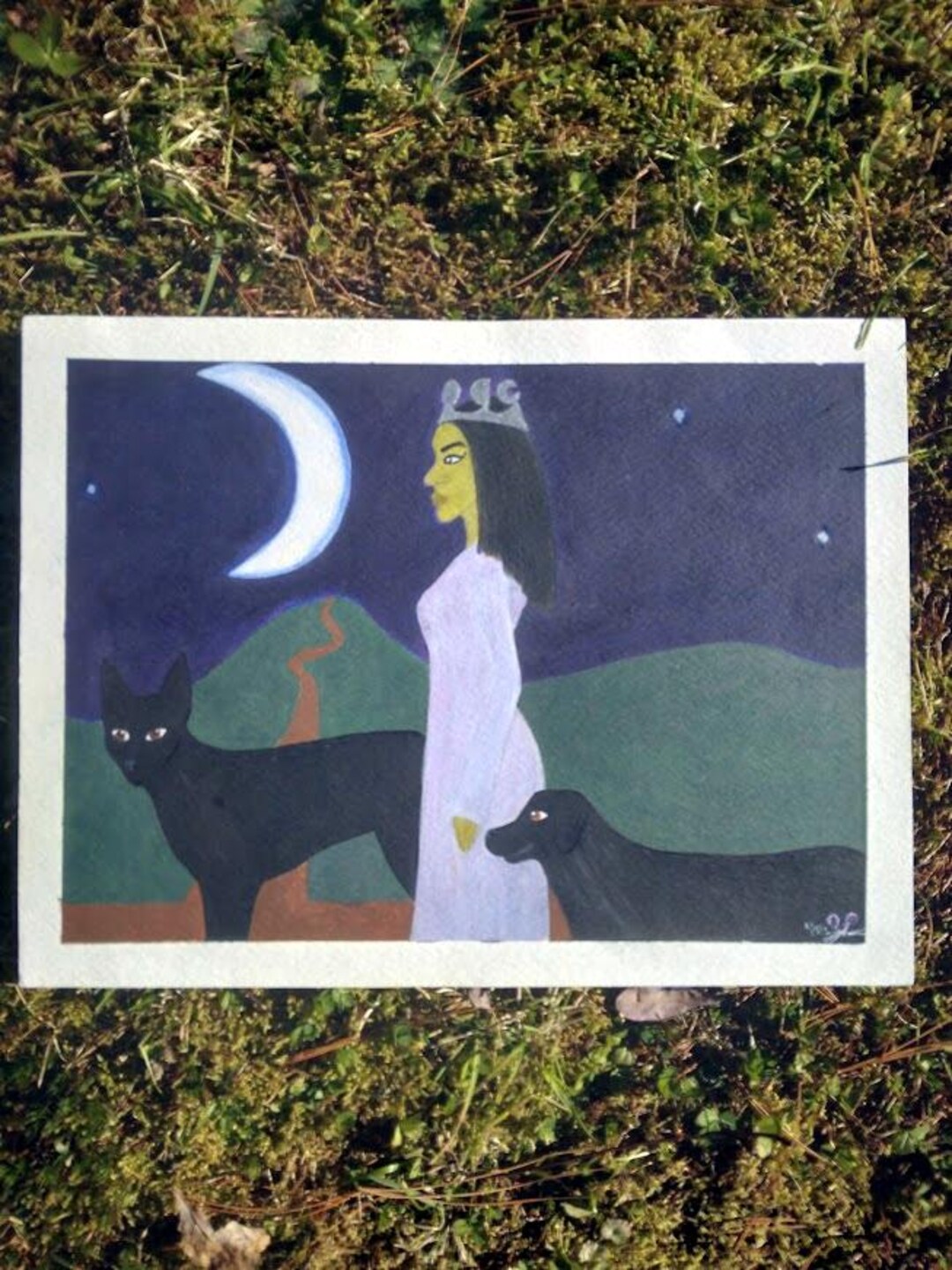 Hecate and Her Hounds - Original Mixed Media Mythology Painting ...