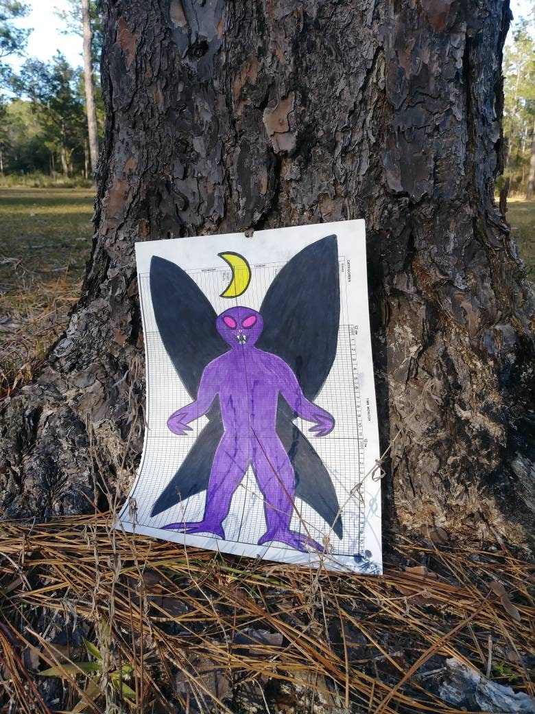 Purple Mothman Original Ink Drawing on Book Page - Etsy