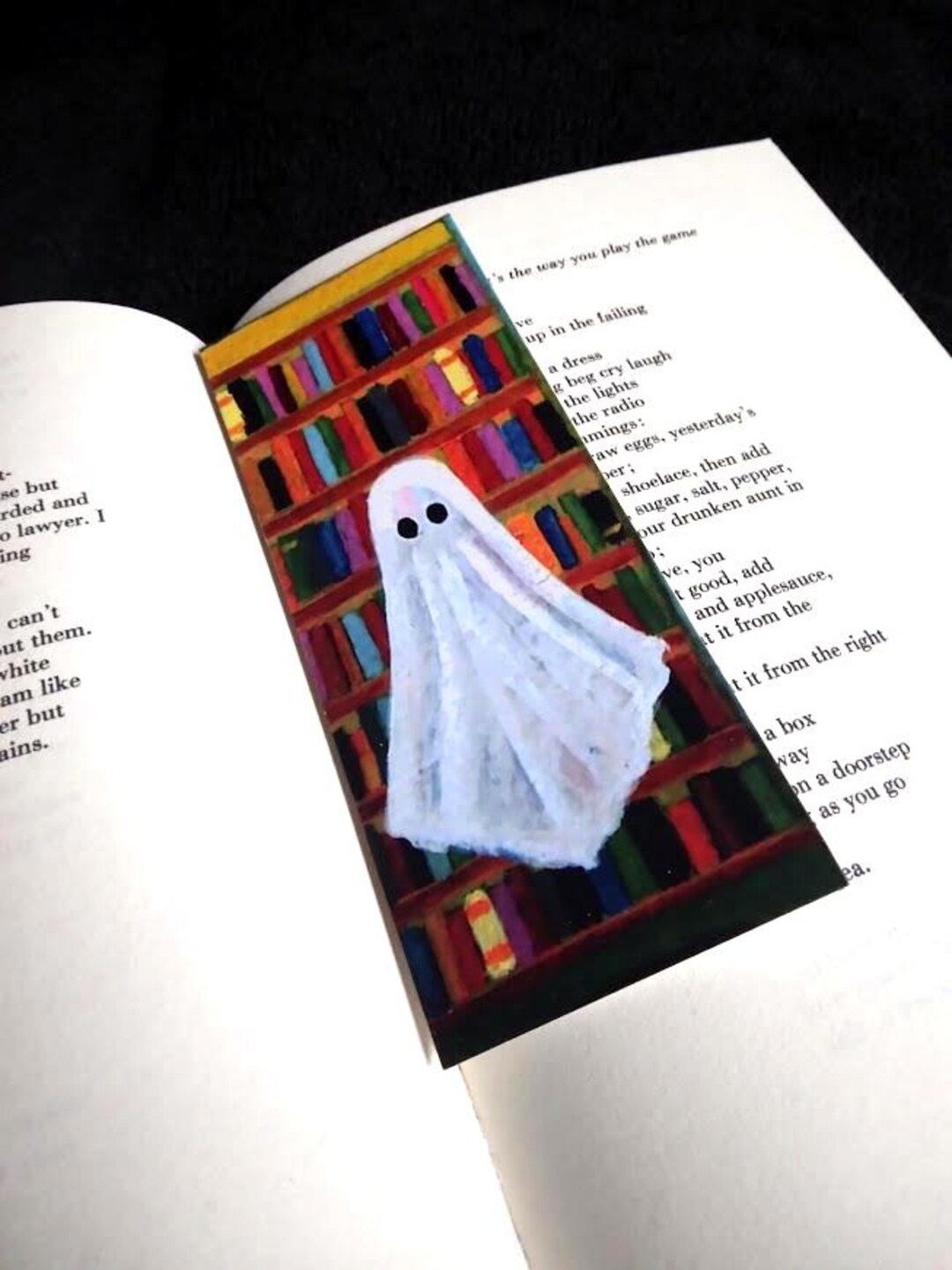 Ghost Bookmark - in the Haunted Library - Etsy
