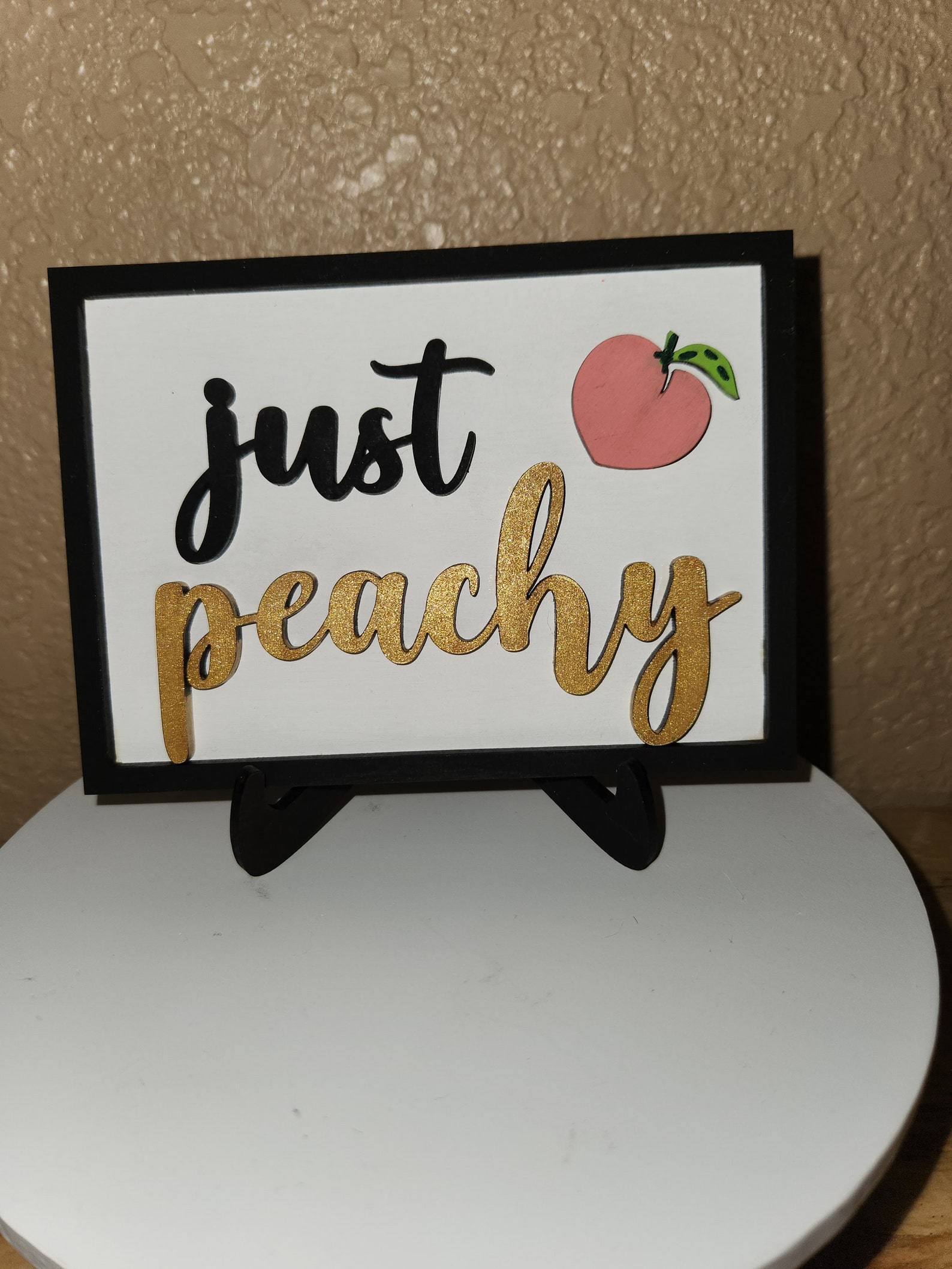 Peach Tiered Tray Decor Summer Peaches Sweet Decorations - Etsy