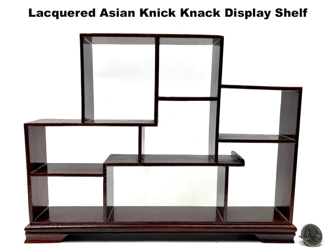 Asian Mini Multi Knick Knack Display Shelf Lacquered Wood Vintage - Etsy