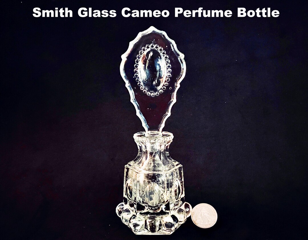 Smith Glass Perfume Bottle Vanity Cameo Beaded Boudoir Vintage - Etsy