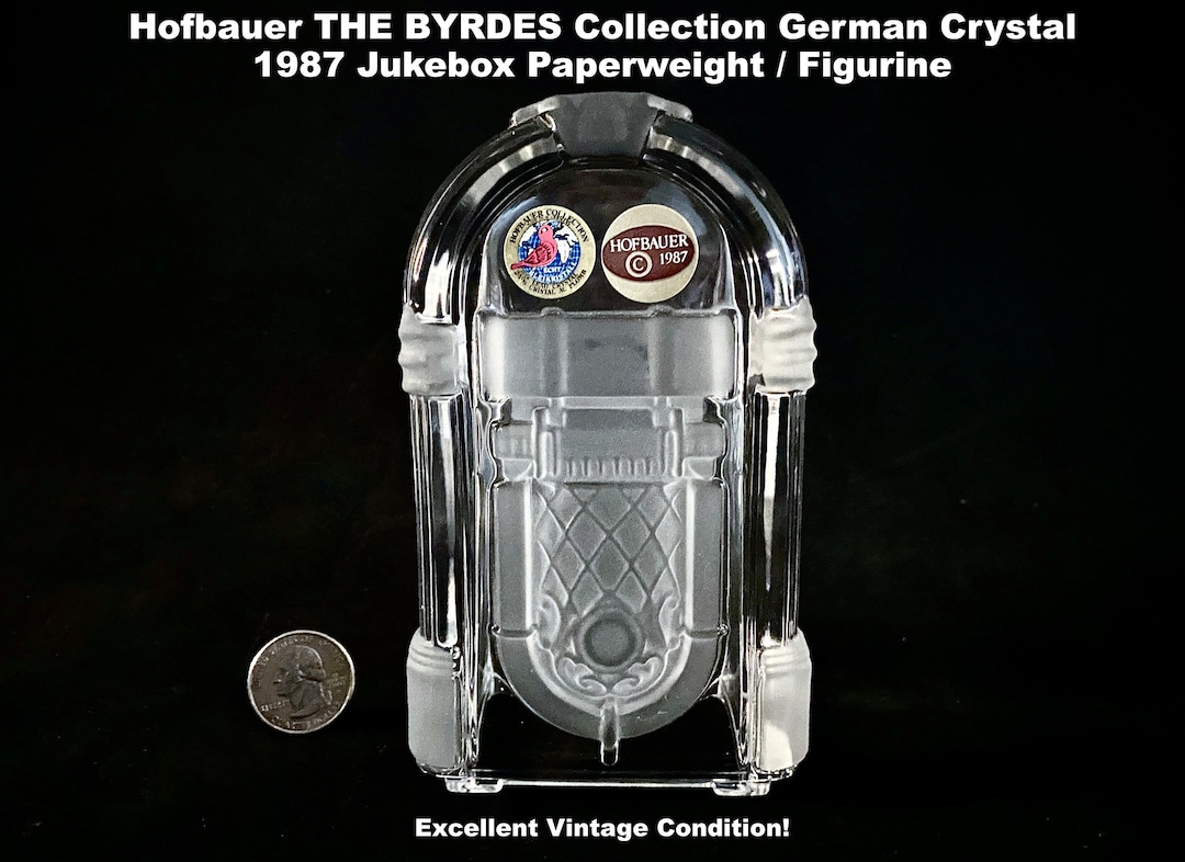 Hofbauer THE BYRDES Jukebox Figurine Paperweight German Lead Crystal ...