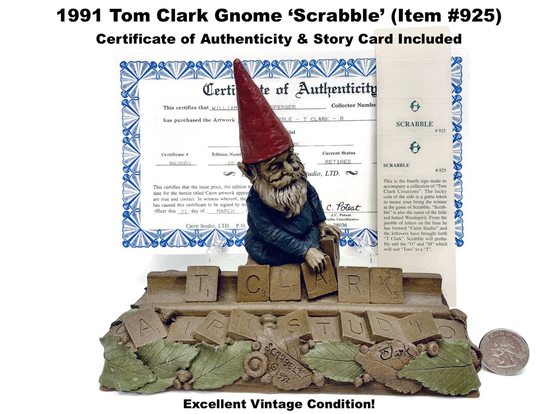 Tom Clark Gnome SCRABBLE #68 1991 Vintage - Etsy