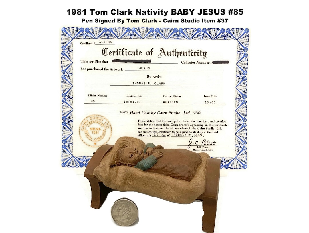 Tom Clark Nativity Figure BABY JESUS #85 Pen Signed 1981 Cairn Studio ...