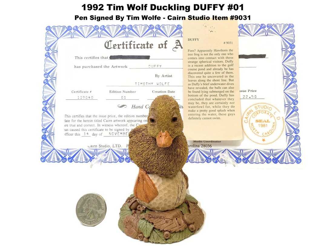 Tim Wolfe Duckling DUFFY #01 Pen Signed 1992 Vintage - Etsy