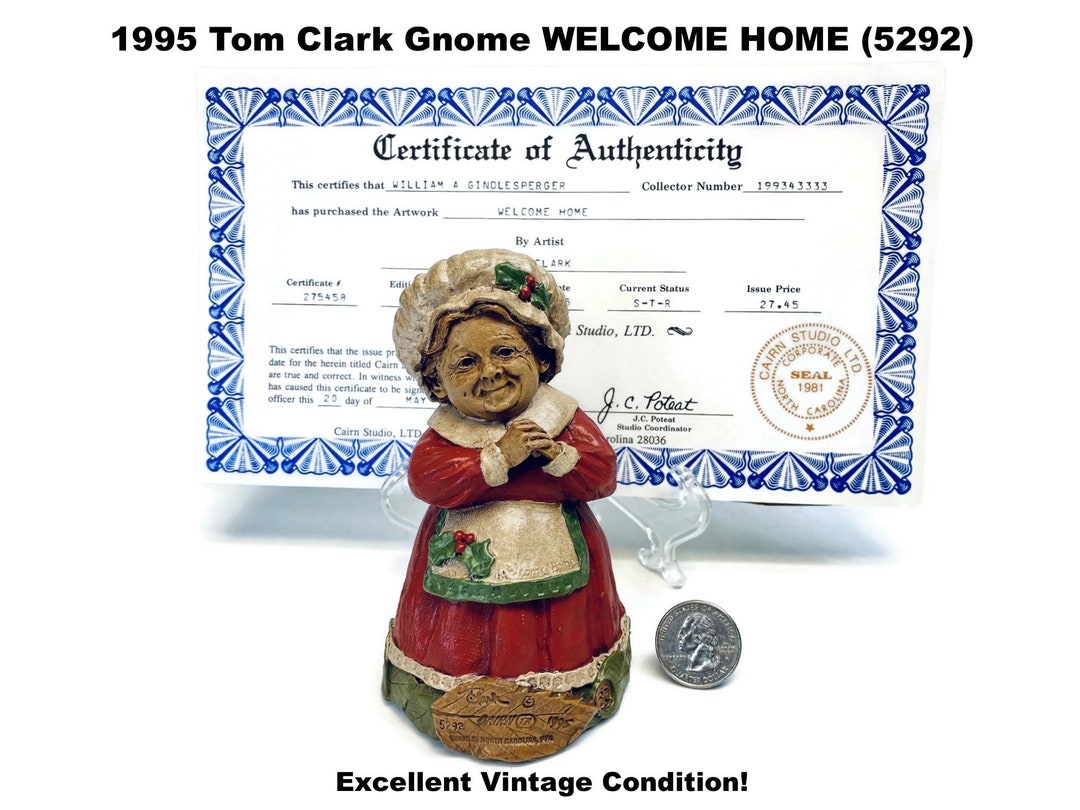 Tom Clark Gnome WELCOME HOME 32 1995 Cairn Studios Item 5292 Vintage - Etsy