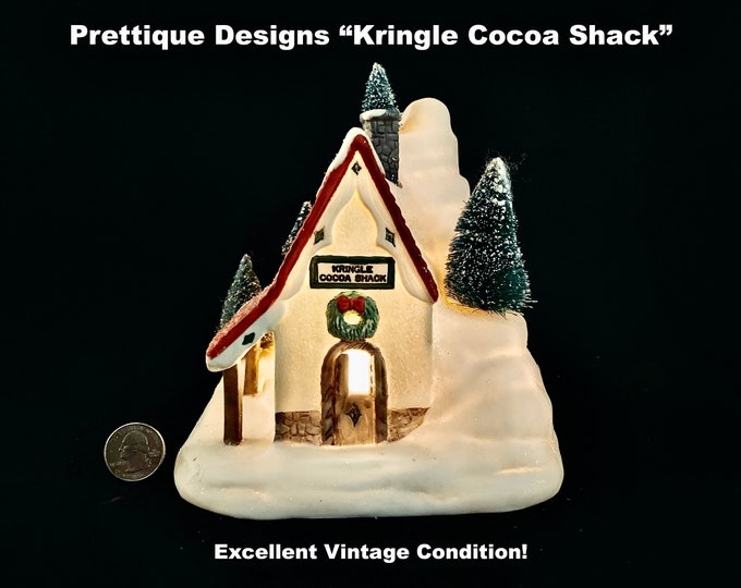 Prettique Cocoa Shack Lighted Village House Christmas Holiday Vintage ...