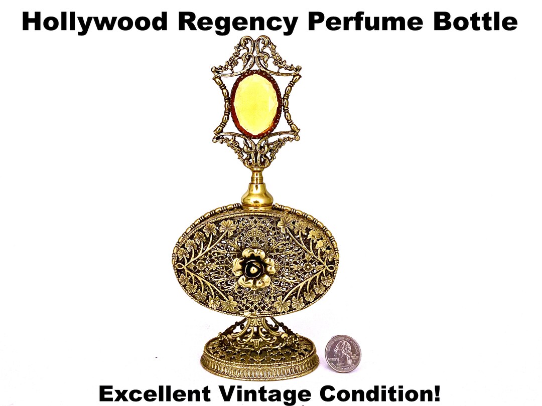 Hollywood Regency Perfume Bottle & Wand Faceted Topaz Colored - Etsy