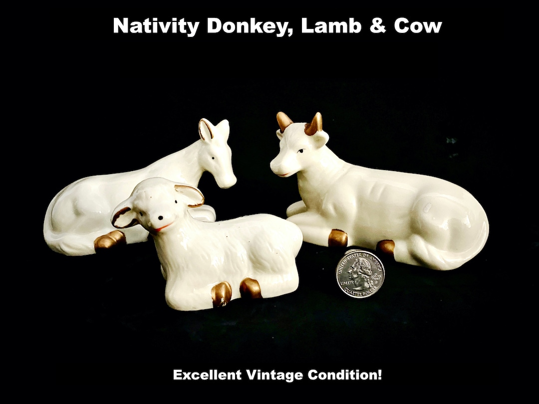 Nativity Animals Donkey Lamb Cow Creche Christmas Holiday - Etsy