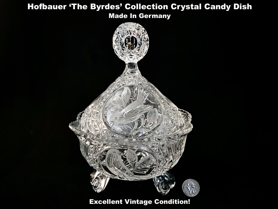 Hofbauer THE BYRDES Lidded Candy Dish German Lead Crystal - Etsy
