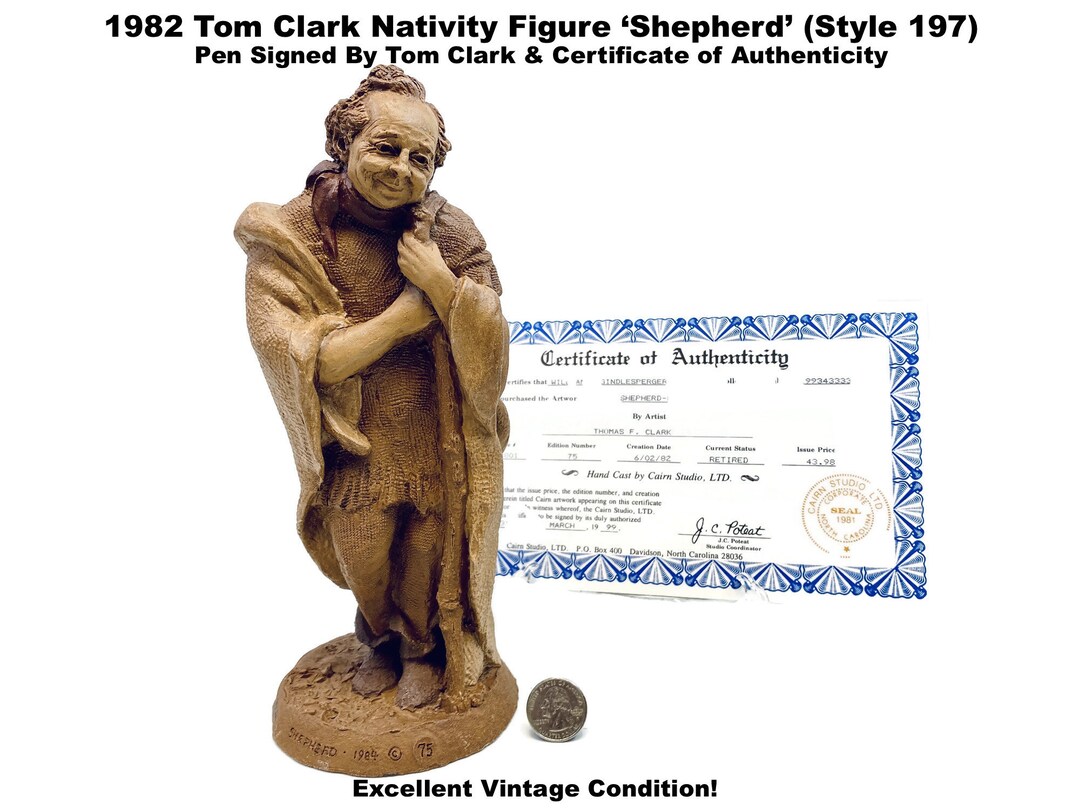 Tom Clark Nativity Figure SHEPHERD 75 Pen Signed 1982 Cairn Studios ...