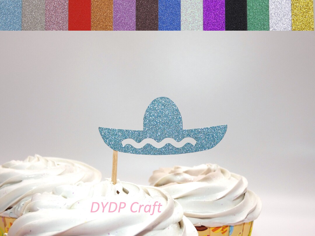 Sombrero Cupcake Toppers, Sombrero Food Picks, Fiesta Cupcake Toppers ...