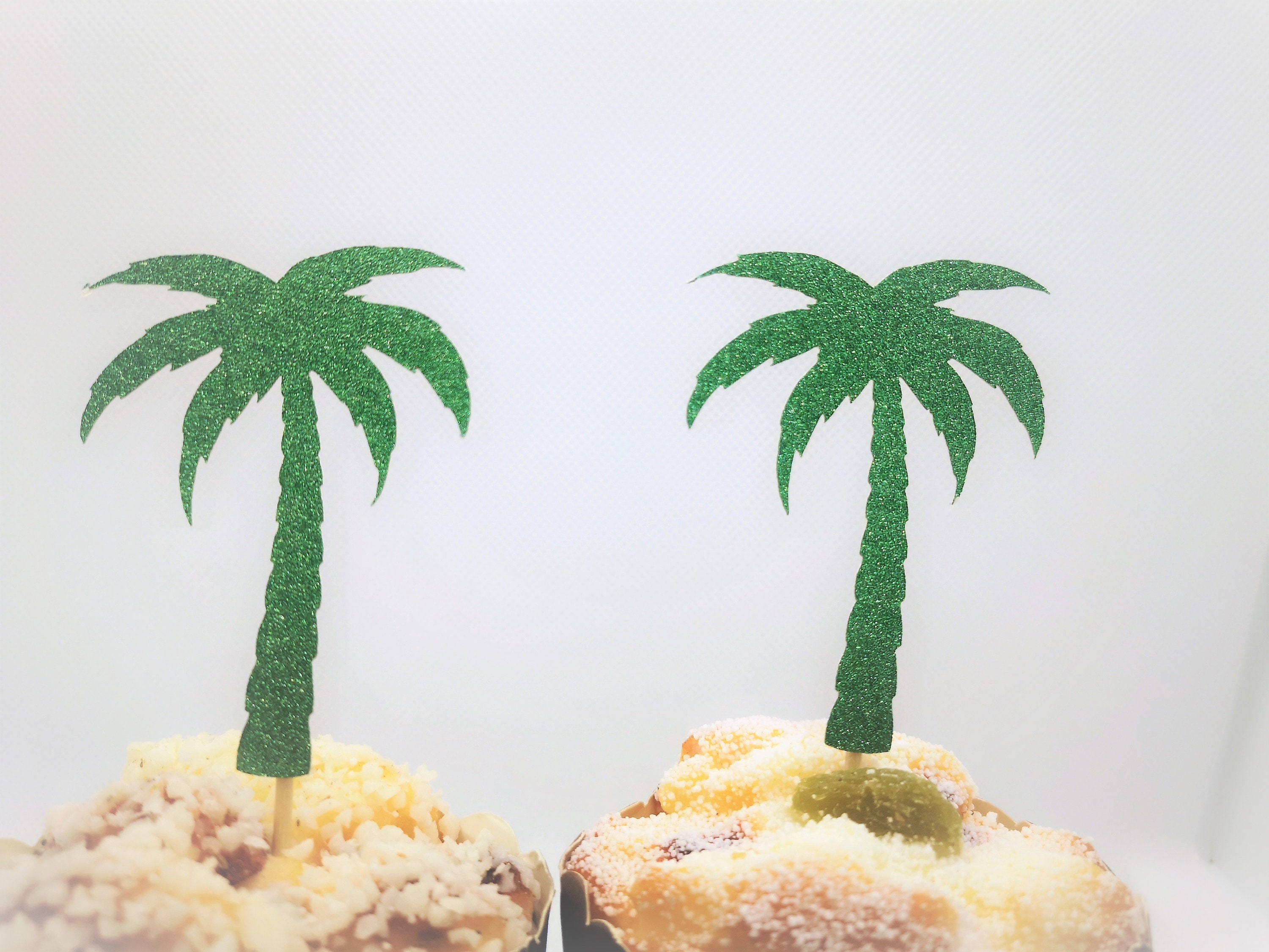 Palm Tree Cupcake Toppers Palm Tree Party Decorations | Etsy